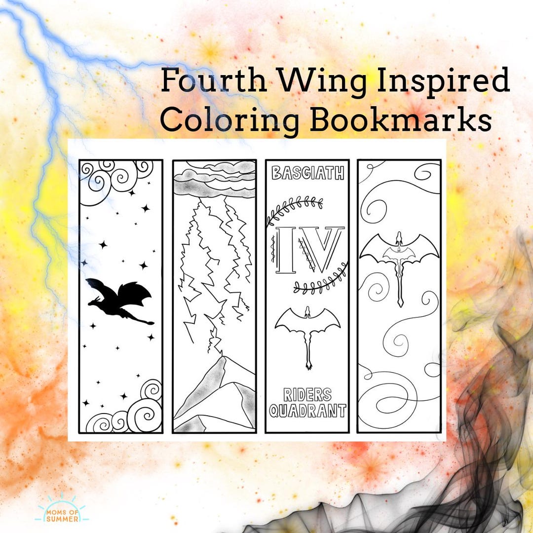 Fourth Wing Inspired Dragon Rider Coloring Bookmarks (printable PDF) - Etsy