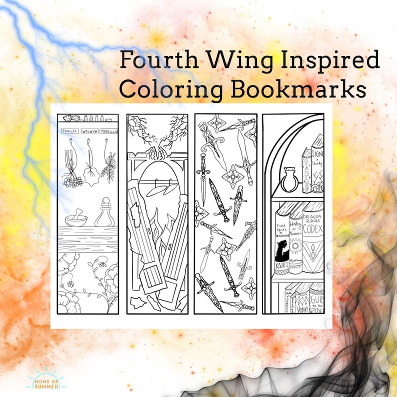 Fourth Wing Inspired Dragon Rider Coloring Bookmarks for Kids and ...