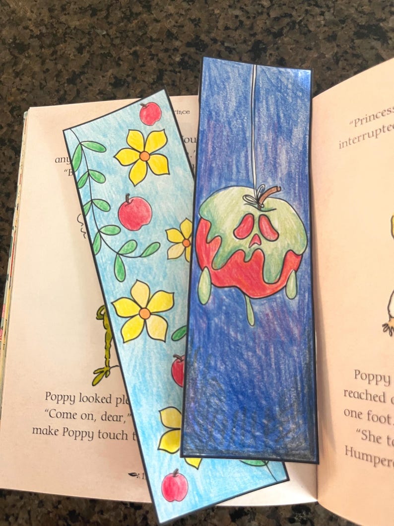 Snow White Inspired Fairy Tale Coloring Bookmarks for Kids and Adults ...
