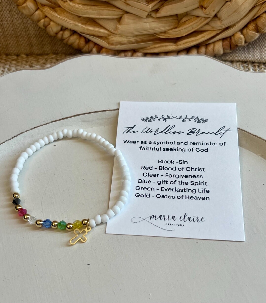 Wordless Beaded Bracelet | Glass Seed Bracelet | Christian Jewelry ...