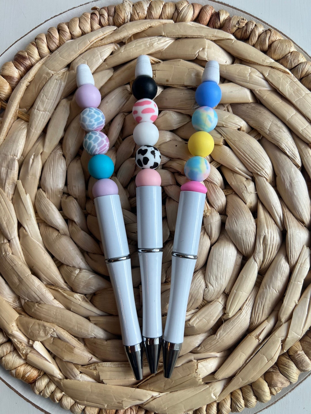 Silicone Beaded Ink Pens | Mermaid Pen | Cotton Candy Pen | Cow Pen ...