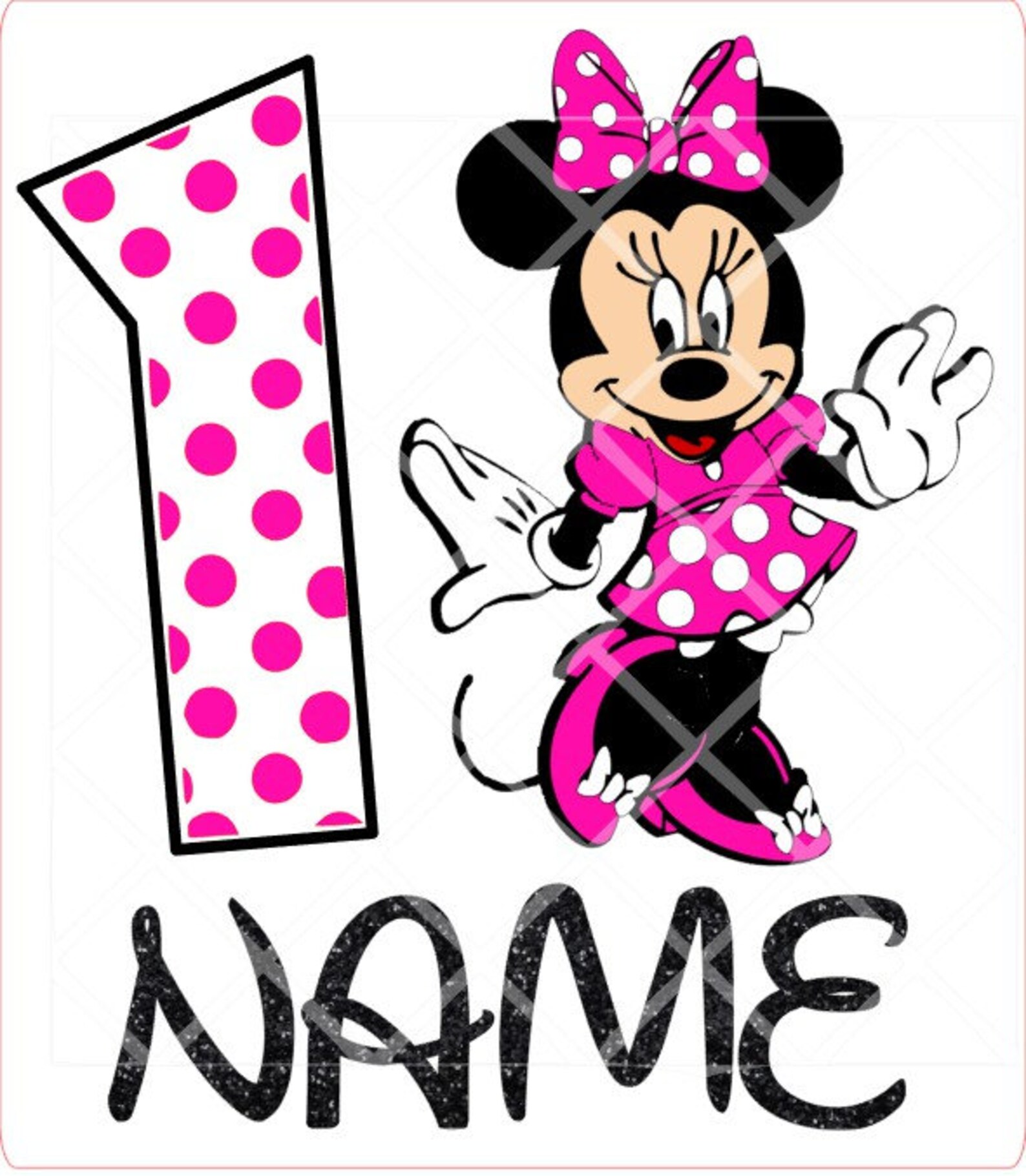 Minnie Mouse Personalized Birthday Design Png Svg Pdf Jpeg Pink - Etsy