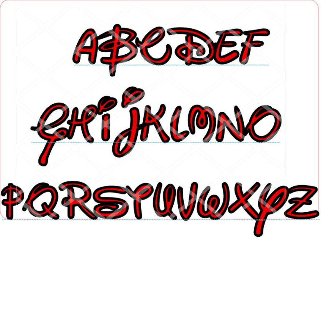 Mouse Mickey Minnie Heart Letters Font SVG Png Pdf - Etsy