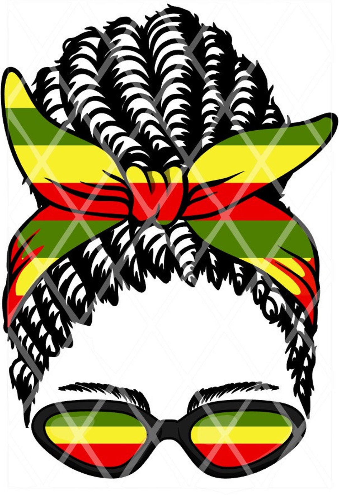 2 Designs Braids Braided Hair Lady Mom African American SVG PNG File ...