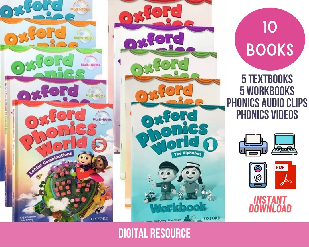 10 Phonics Books, Printable Phonics Worksheet English Phonics Workbook ...