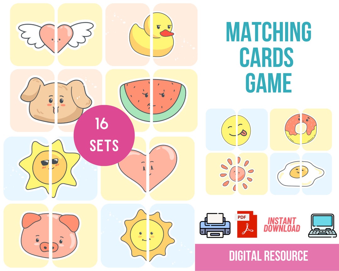 Printable Fun Matching Activity Worksheets for Kids Worksheets ...