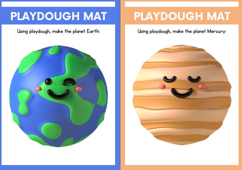 Printable 3D Playdough Mats Prek Activity Worksheets Preschool - Etsy