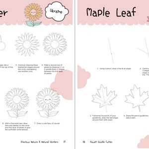 How to Draw Kawaii Doodles, Cute Art Printable Worksheets Art Digital ...