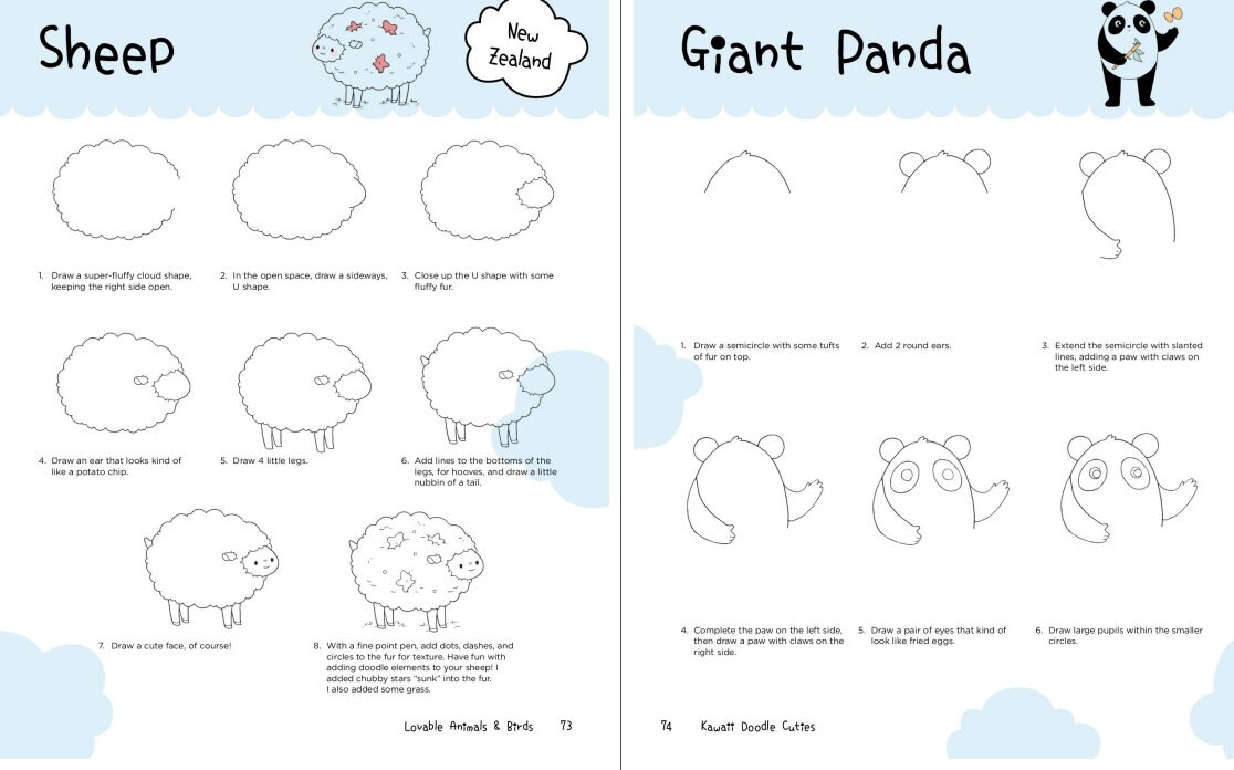 How to Draw Kawaii Doodles Cute Art Printable Worksheets Art - Etsy Canada