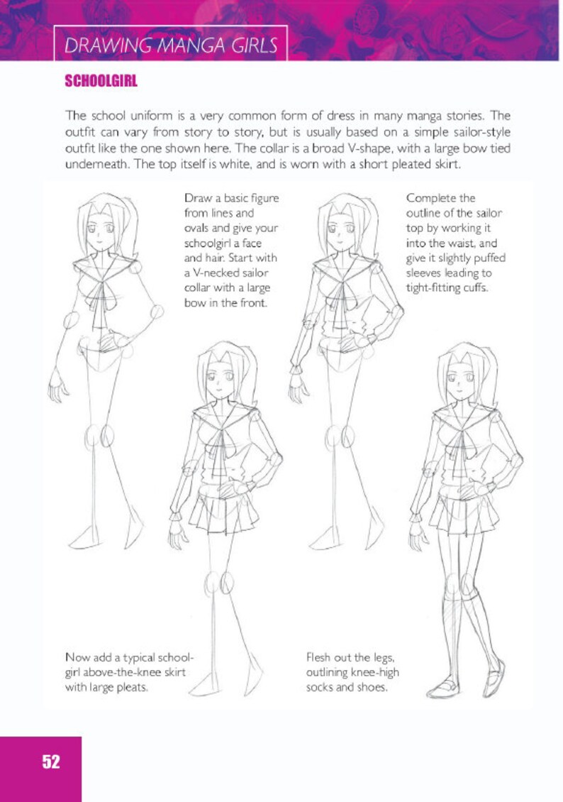How to Draw Manga Faces: Anime Art Guide (PDF Pattern) - Etsy