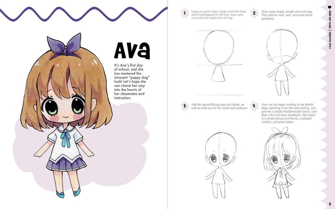 How to Draw Kawaii Chibi Art, Step-by-step Drawing Book (PDF) - Etsy