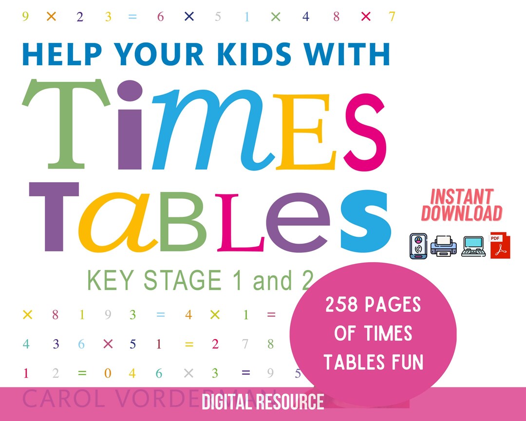 Help Your Kids Learn Times Tables Multiplication Printable Times Table ...