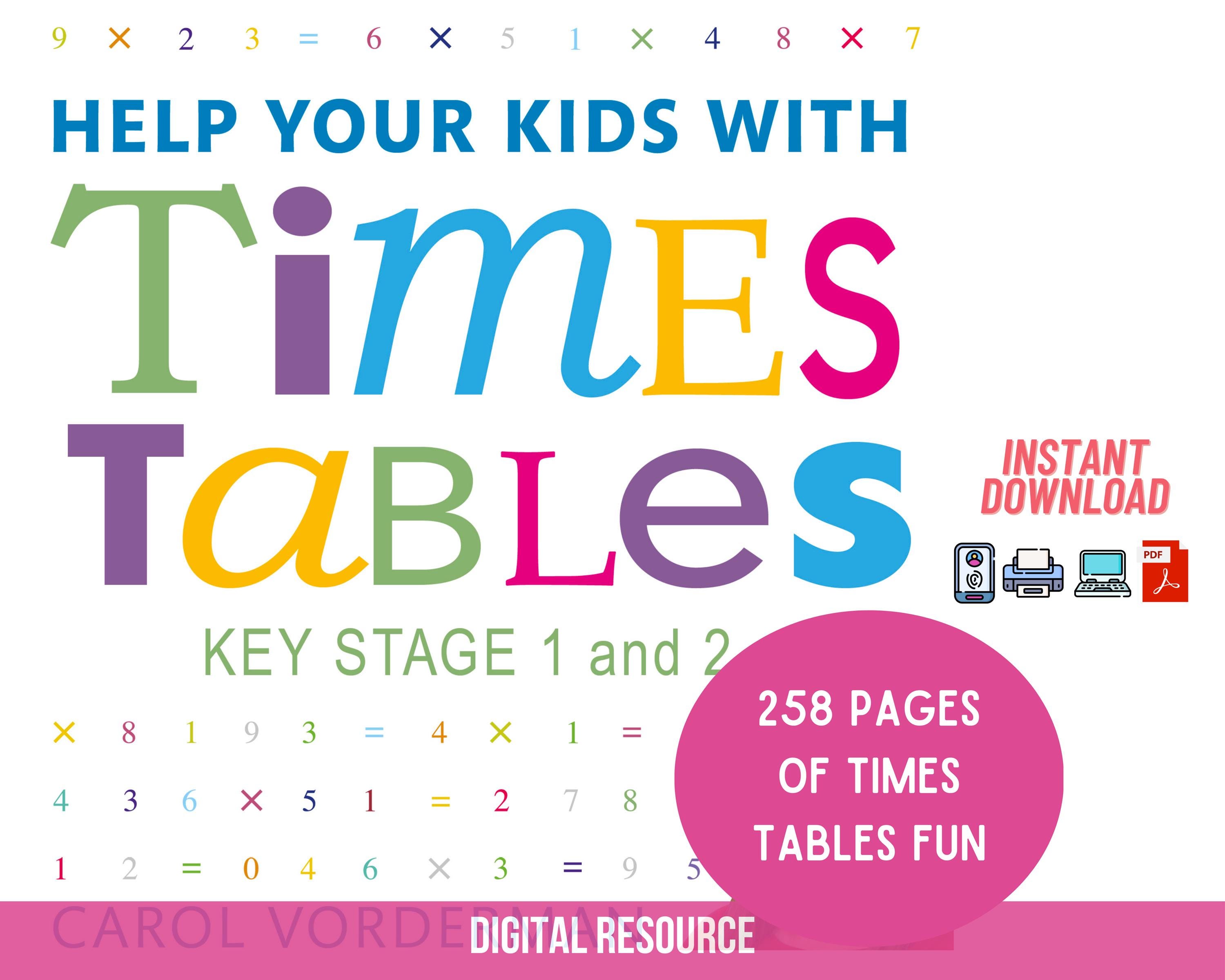 Help Your Kids Learn Times Tables Multiplication Printable Times Table ...