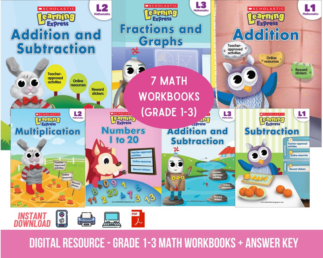 Primary Math Printable Workbooks (grade 1-3), Printable Math Worksheets ...