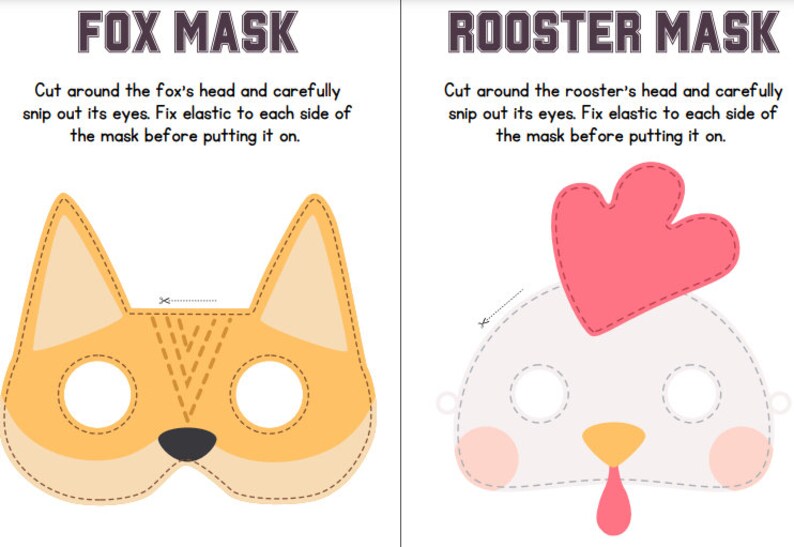 Printable Masks Worksheet for Kids Animals Activity, Printable ...
