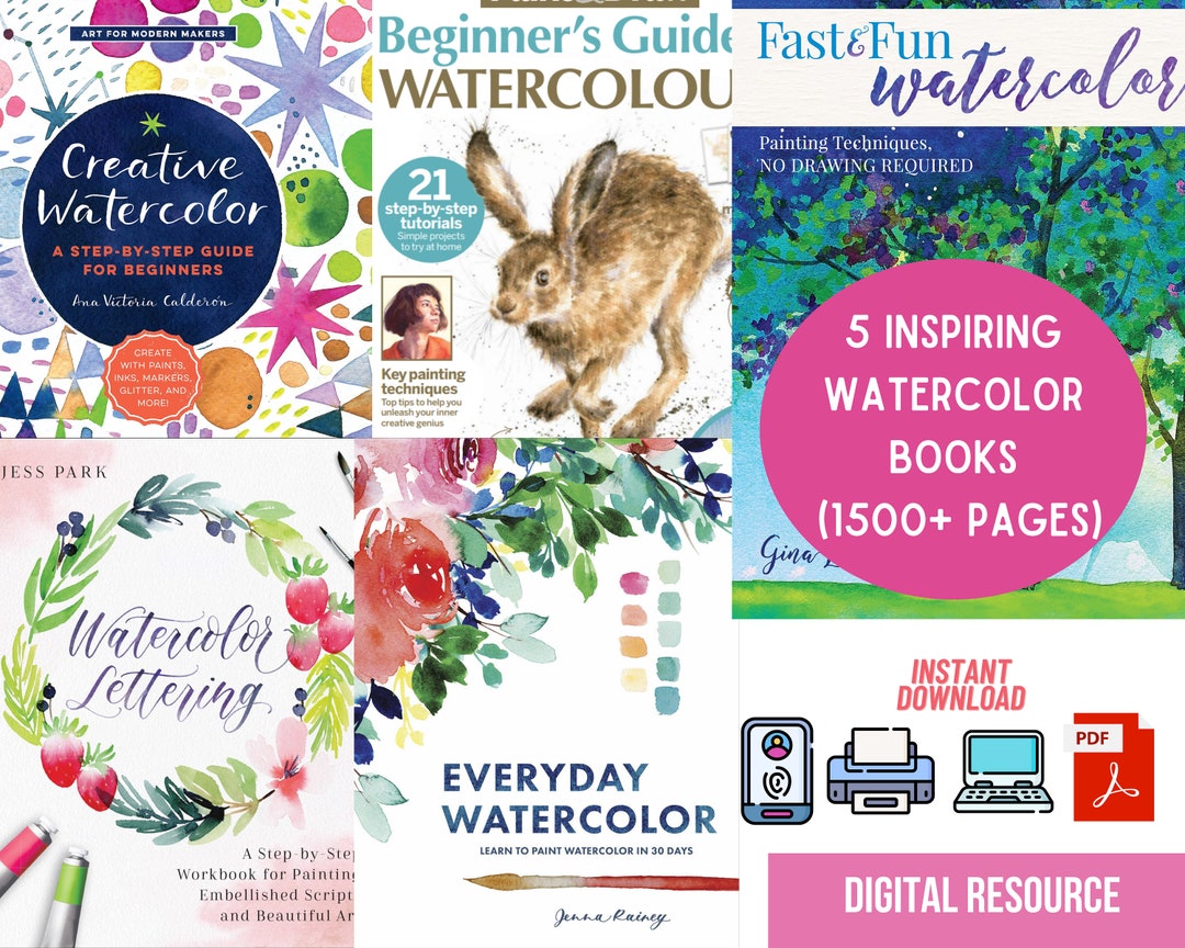 Art Painting Watercolor (5 Super Books), Step-by-step Guide, Painting ...