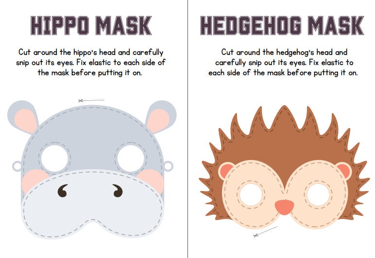 Printable Masks Worksheet for Kids Animals Activity, Printable ...