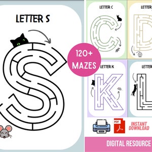 Printable Maze Worksheets for Kids Worksheets Kindergarten English ...