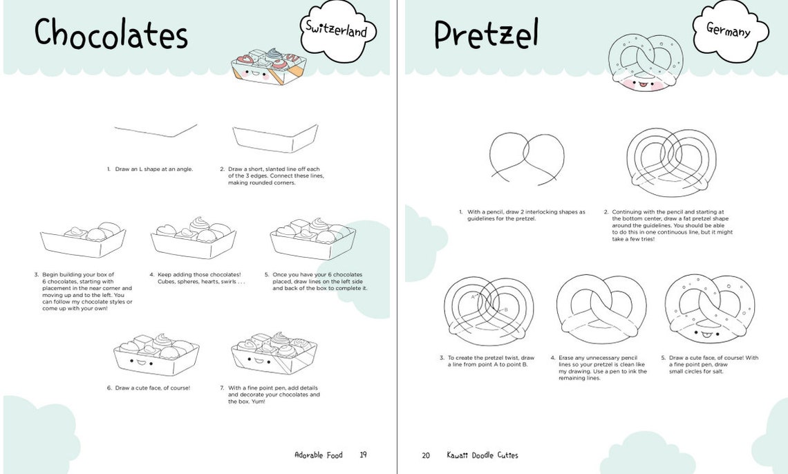 How to Draw Kawaii Doodles Cute Art Printable Worksheets Art - Etsy Canada