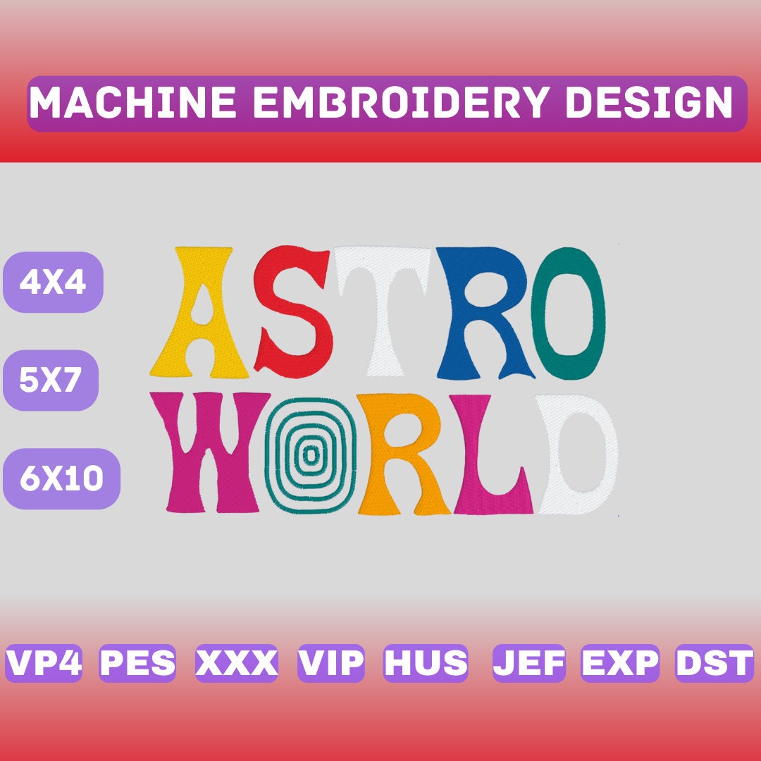 Travis Scott (astro World) Embroidery Design - Etsy
