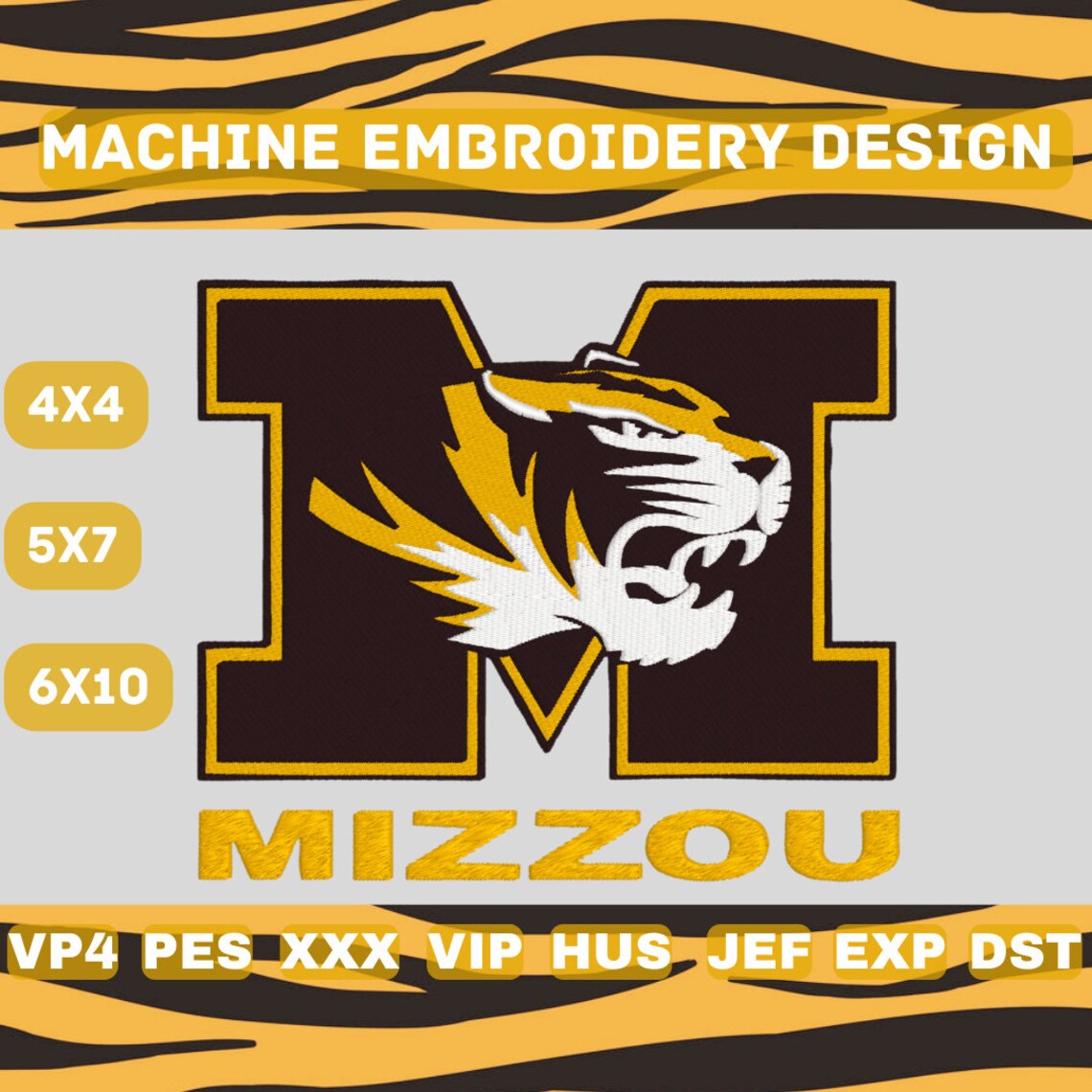 Mizzou Embroidery Digital Download File - Etsy
