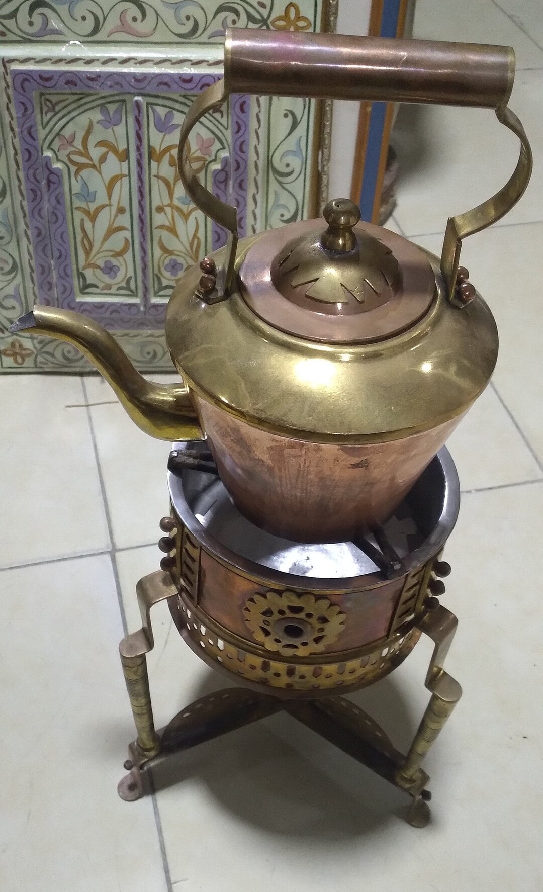 Moroccan Handcrafted Copper Samovar Tea Kettle With Tea Pot - Etsy