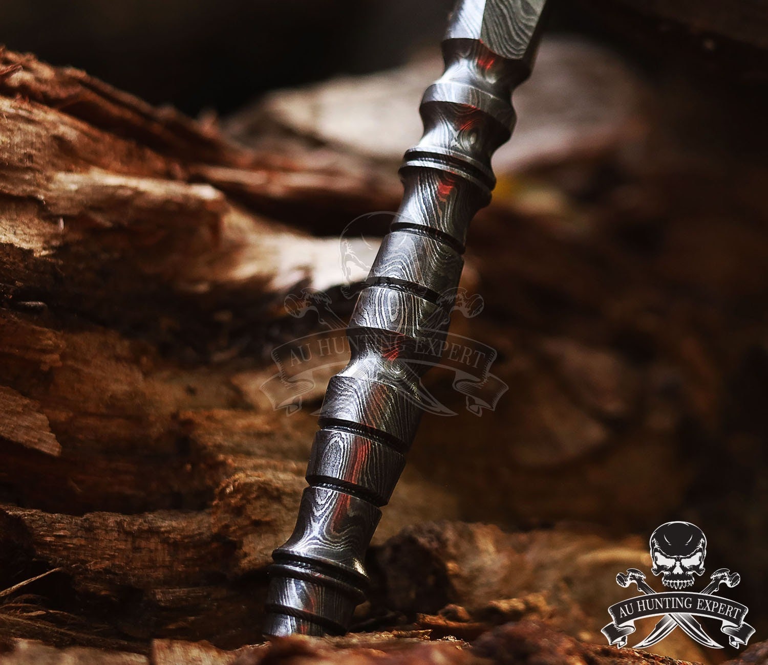 Handmade Damascus Steel Tri Edge Dagger Fixed Blade Spiral Dagger With ...