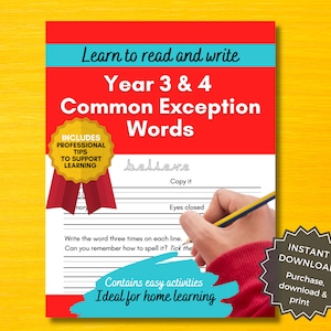 Learn to Read & Write the Year 3 and 4 Common Exception Words ...