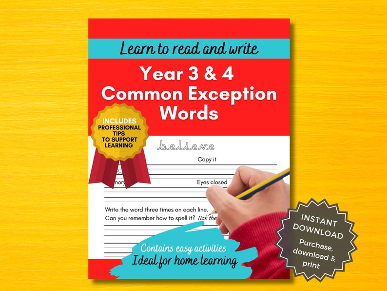 Learn to Read & Write the Year 3 and 4 Common Exception Words ...