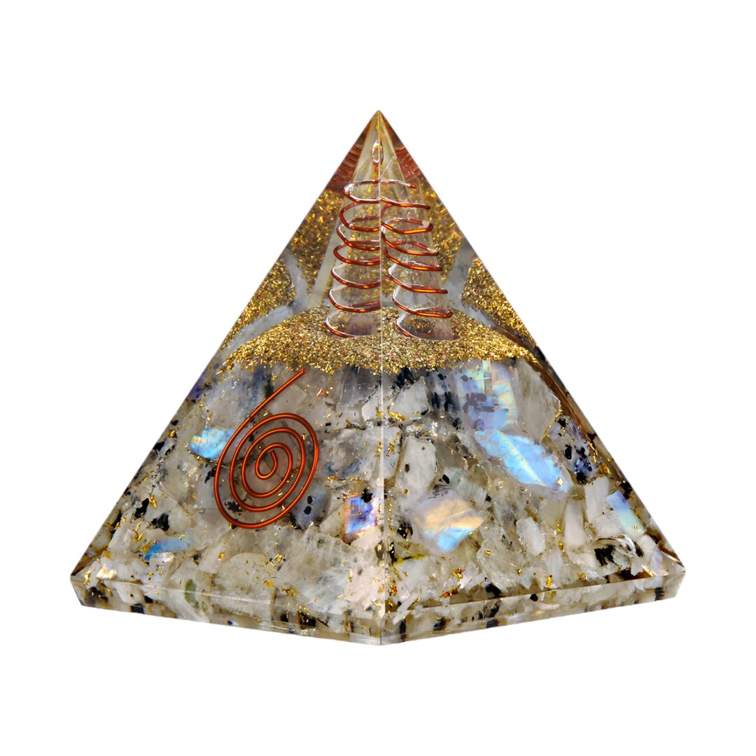 Orgone Pyramid Rainbow Moonstone Orgonite Crystal Pyramid Orgonite ...