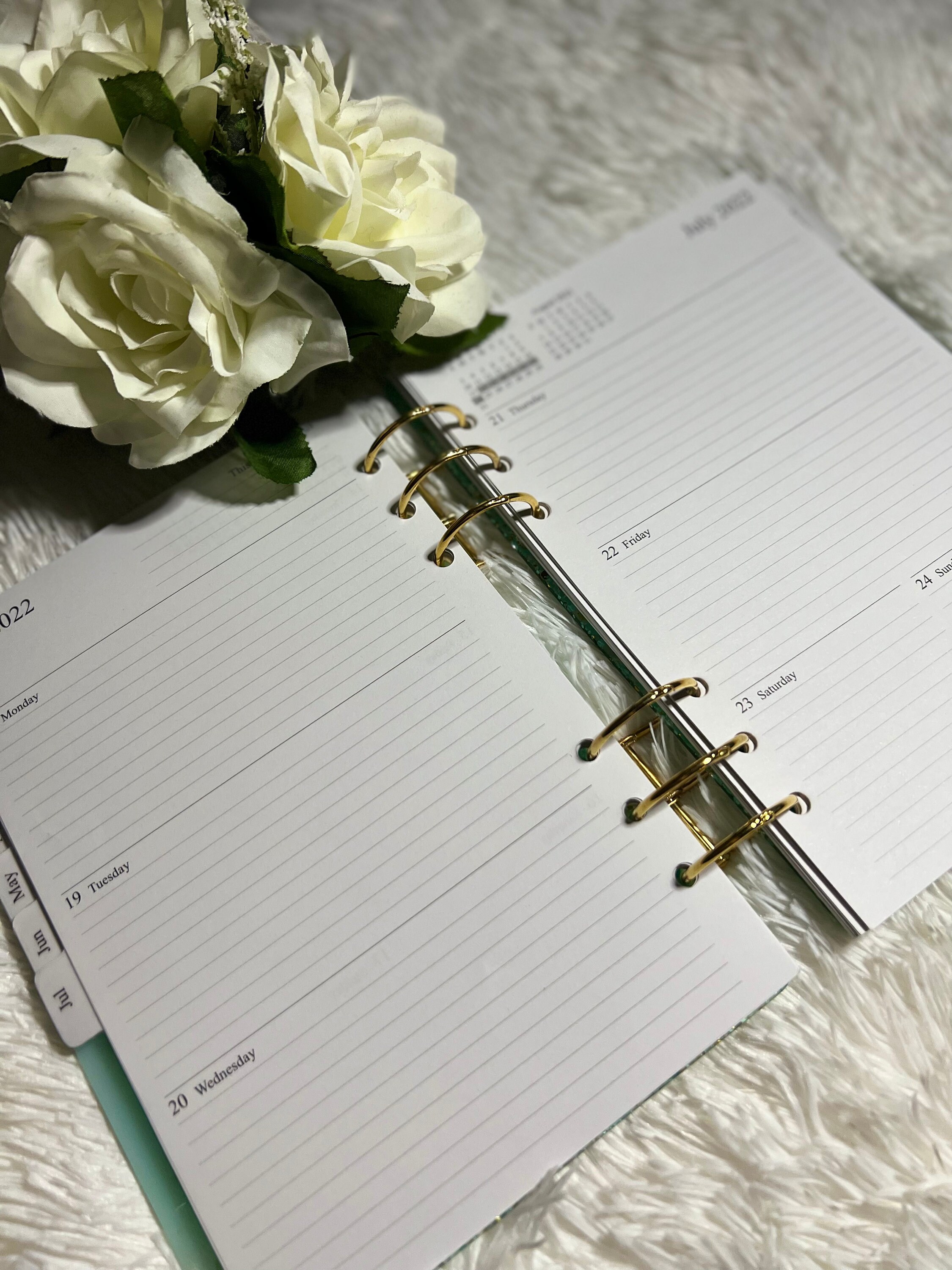 Diary in Epoxy Resin, Large A5 Size, With Beautiful Aqua Blue and Gold ...
