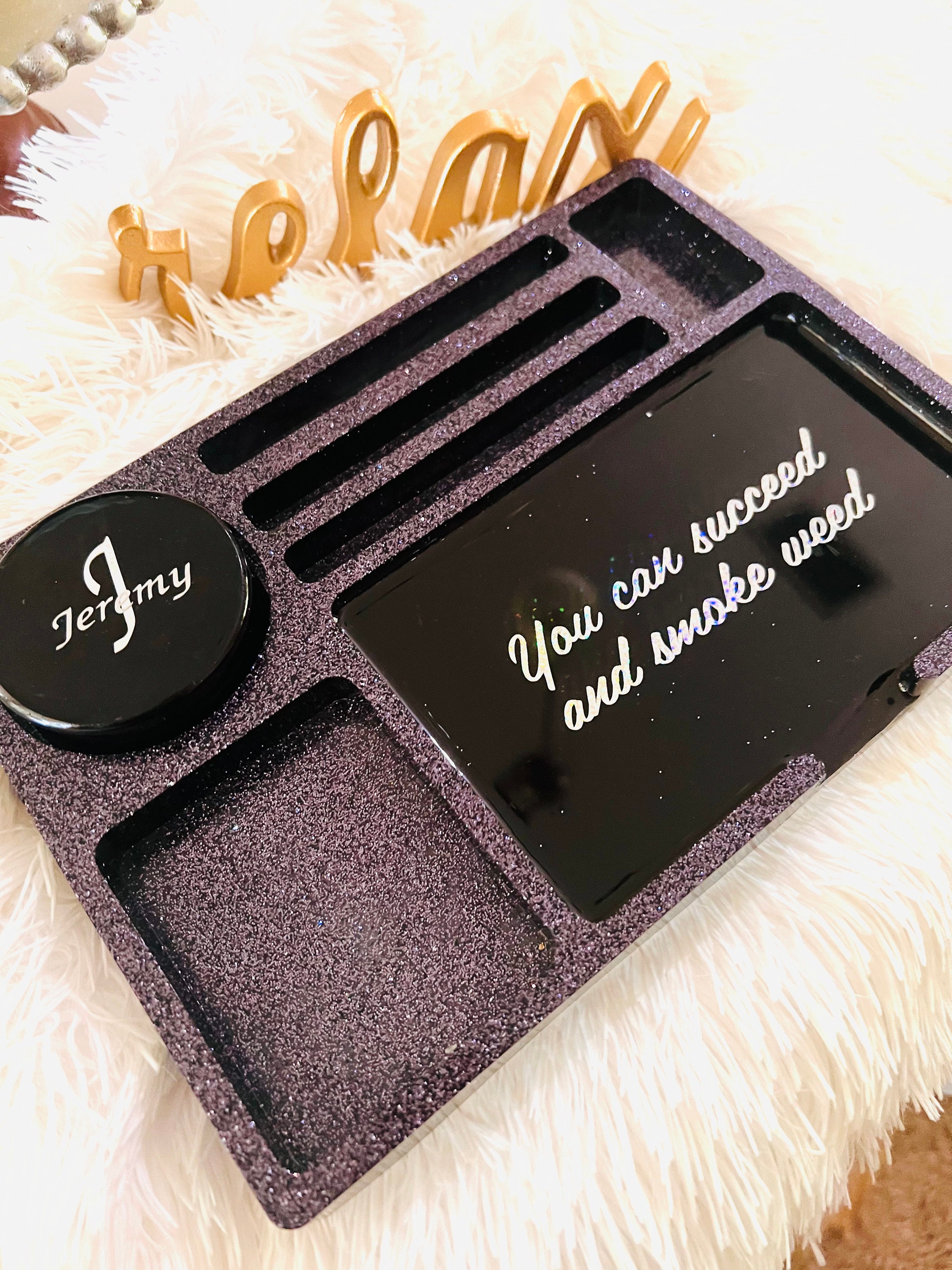 Rolling Weed Tray and Grinder Set in Epoxy Resin - Etsy