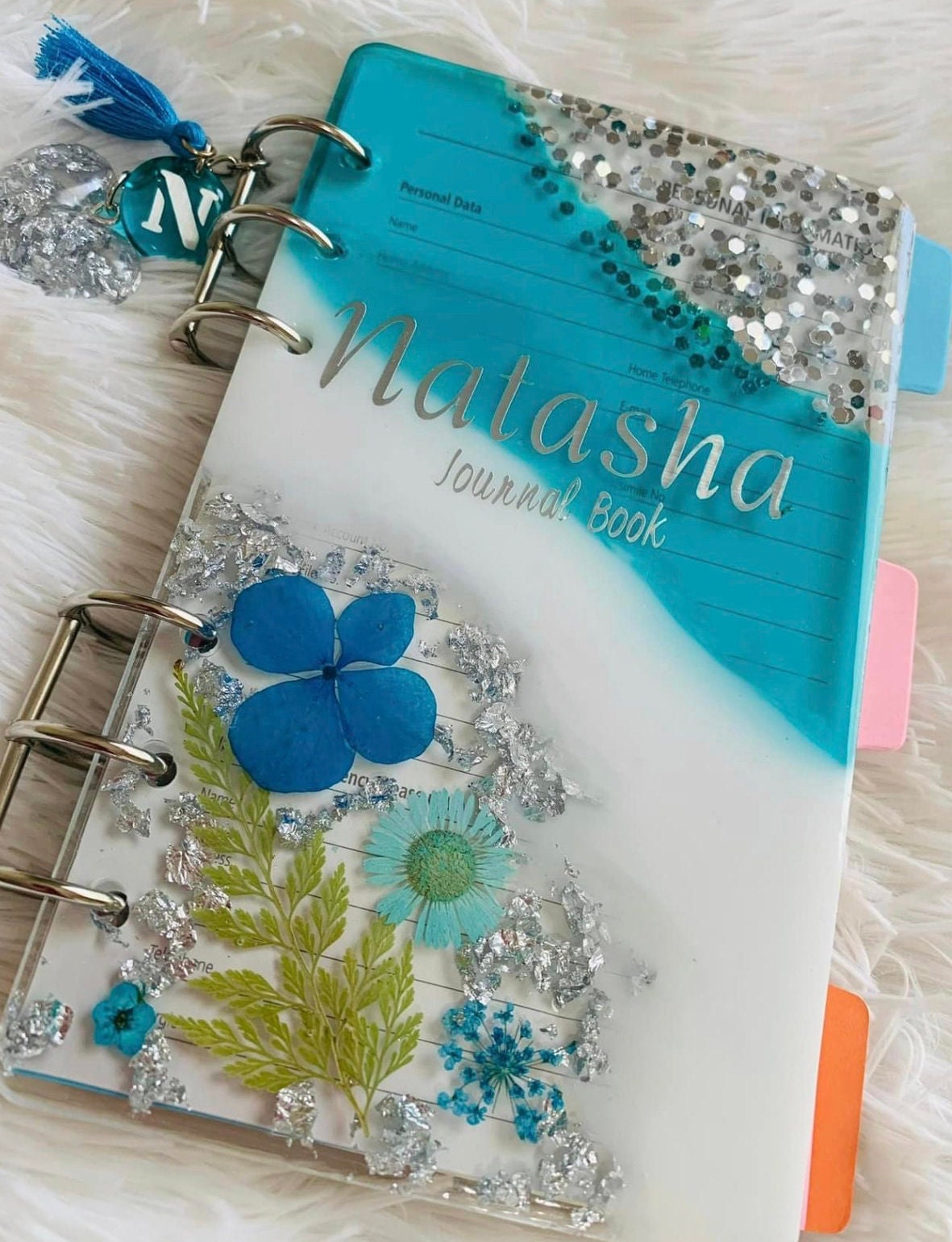 Delicate Note Book in Epoxy Resin With Natural Pressed Flowers. Ideal ...