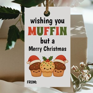 Muffin Christmas Gift Tags, Classroom Holiday Printable (digital ...