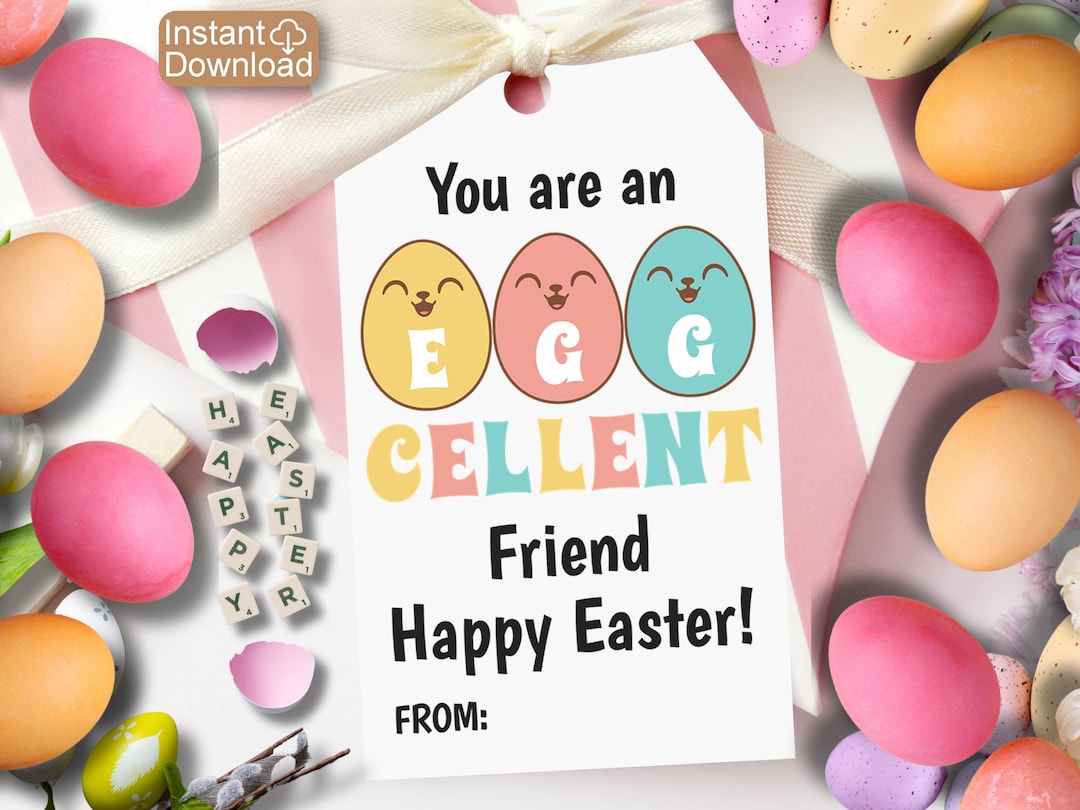 Easter Egg Gift Tags Printables Easter Basket Tags Kids Easter Day Tag ...