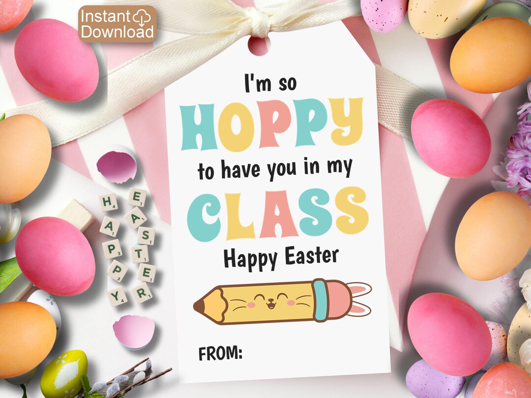 School Easter Favors for Classmates Gift Tags Printables Easter Basket ...