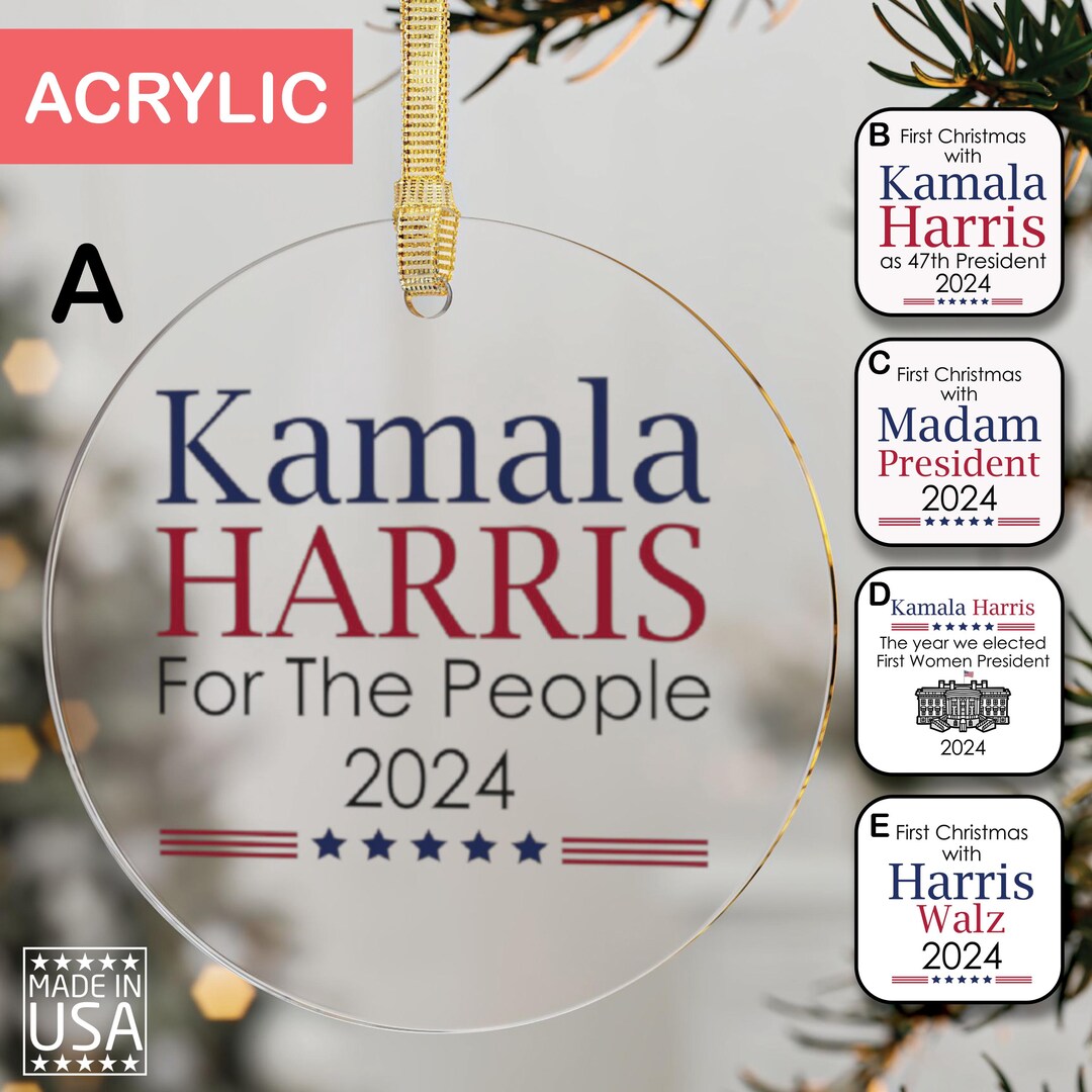 Kamala Harris Ornament Kamala Harris Walz Ornament 2024 Christmas ...