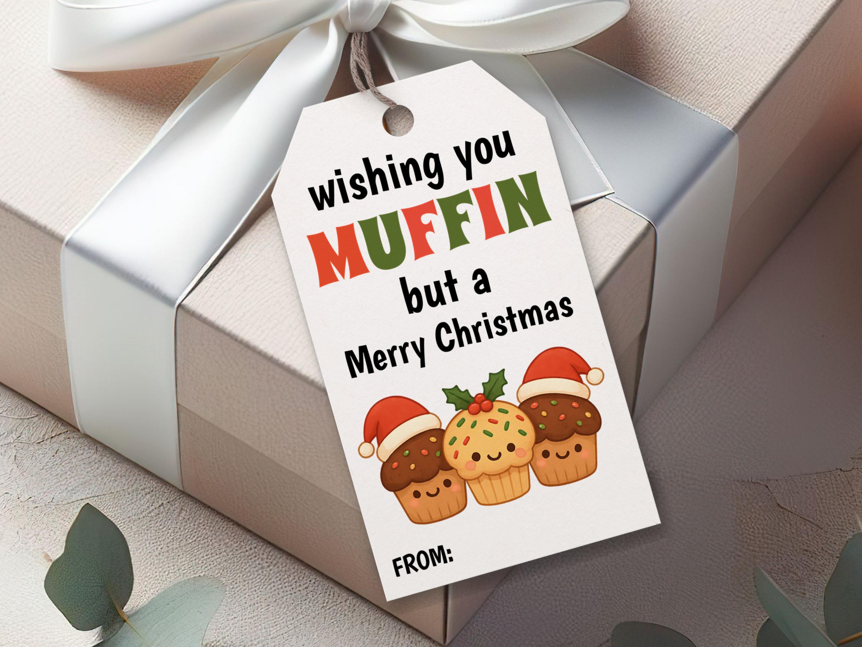 Muffin Christmas Gift Tags, Classroom Holiday Printable (digital ...