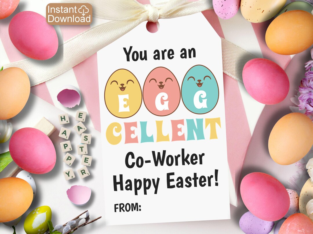 Coworker Easter Egg Gift Tags Printables Easter Basket Tags Easter Day ...