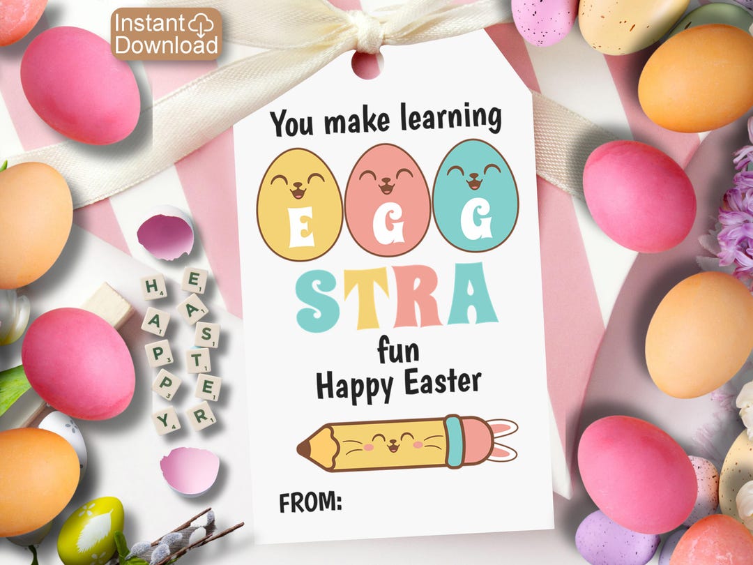 Easter Egg Gift Tags Printables Easter Basket Tags Kids Easter Day Tag ...