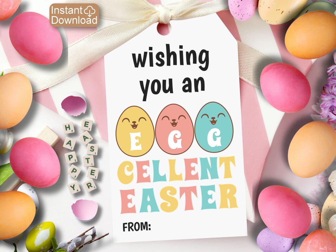 Easter Egg Gift Tags Printables Easter Basket Tags Kids Easter Day Tag ...