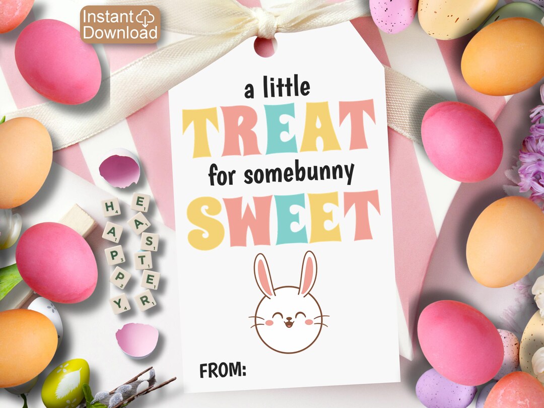 A Little Treat Tag Printable Easter Rabbit Bunny Treats Tags Easter ...