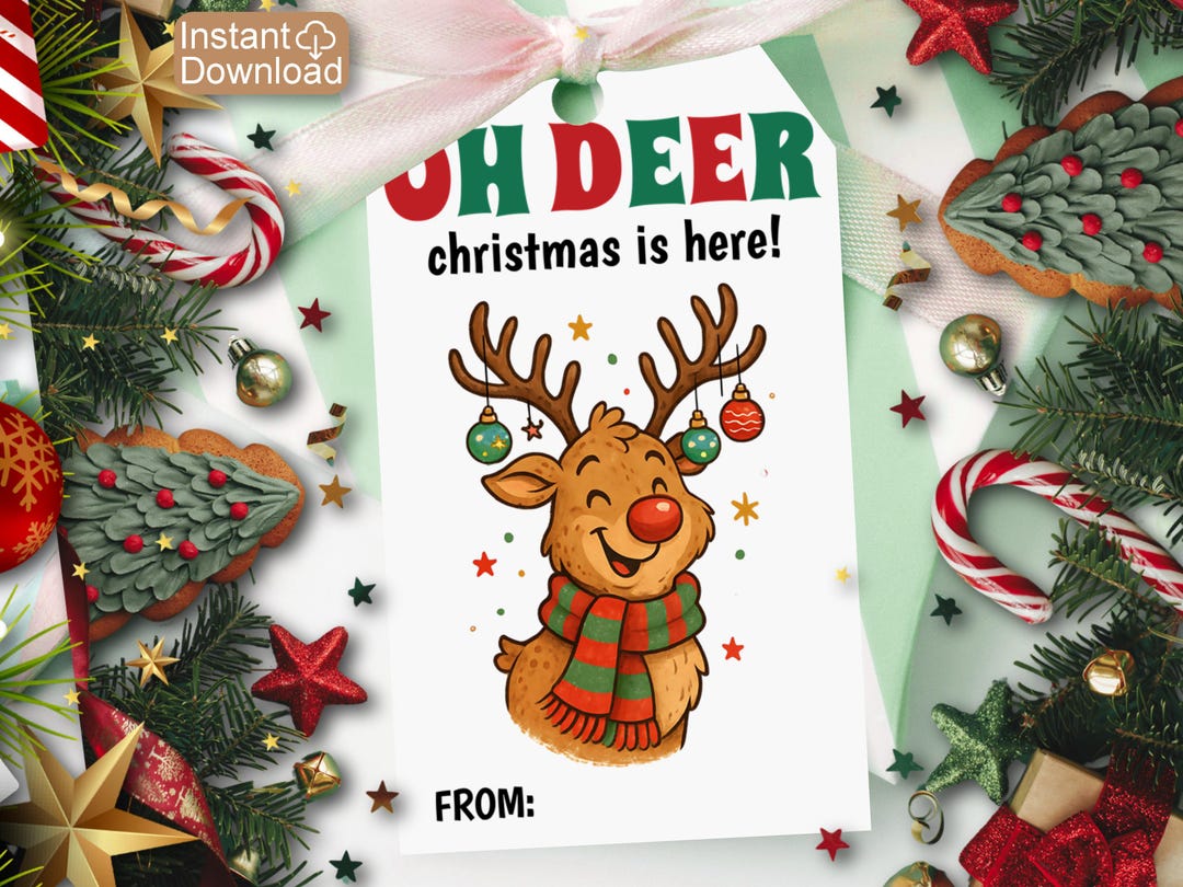 Christmas Reindeer Gift Tags: Printable Classroom Exchange (digital ...