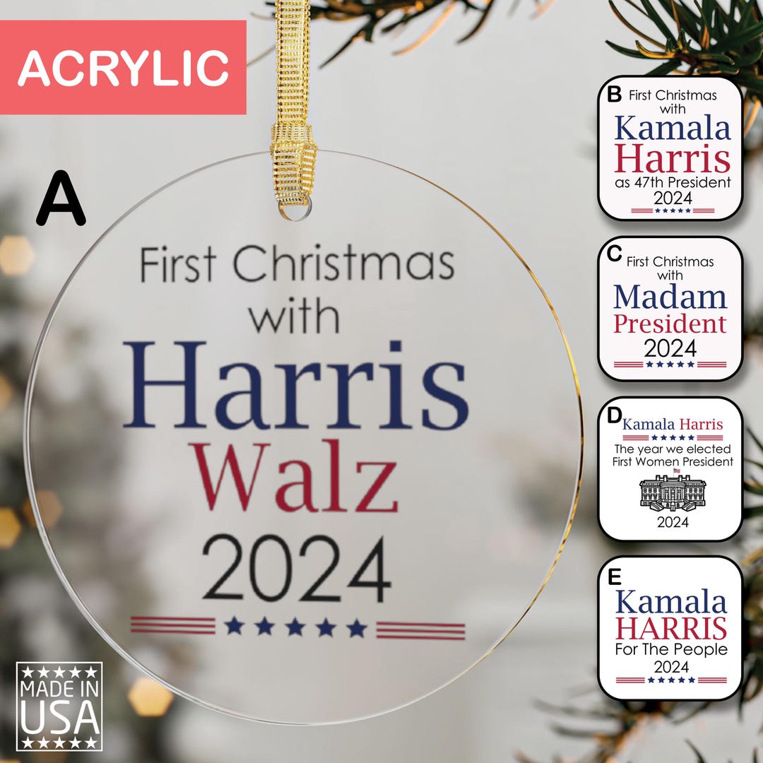 Kamala Harris Ornament Kamala Harris Walz Ornament 2024 Christmas ...