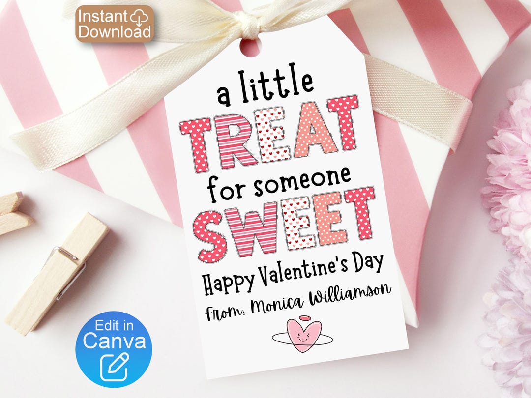 Editable Valentines Gift Tags Printable for Valentines Treats for Kids ...