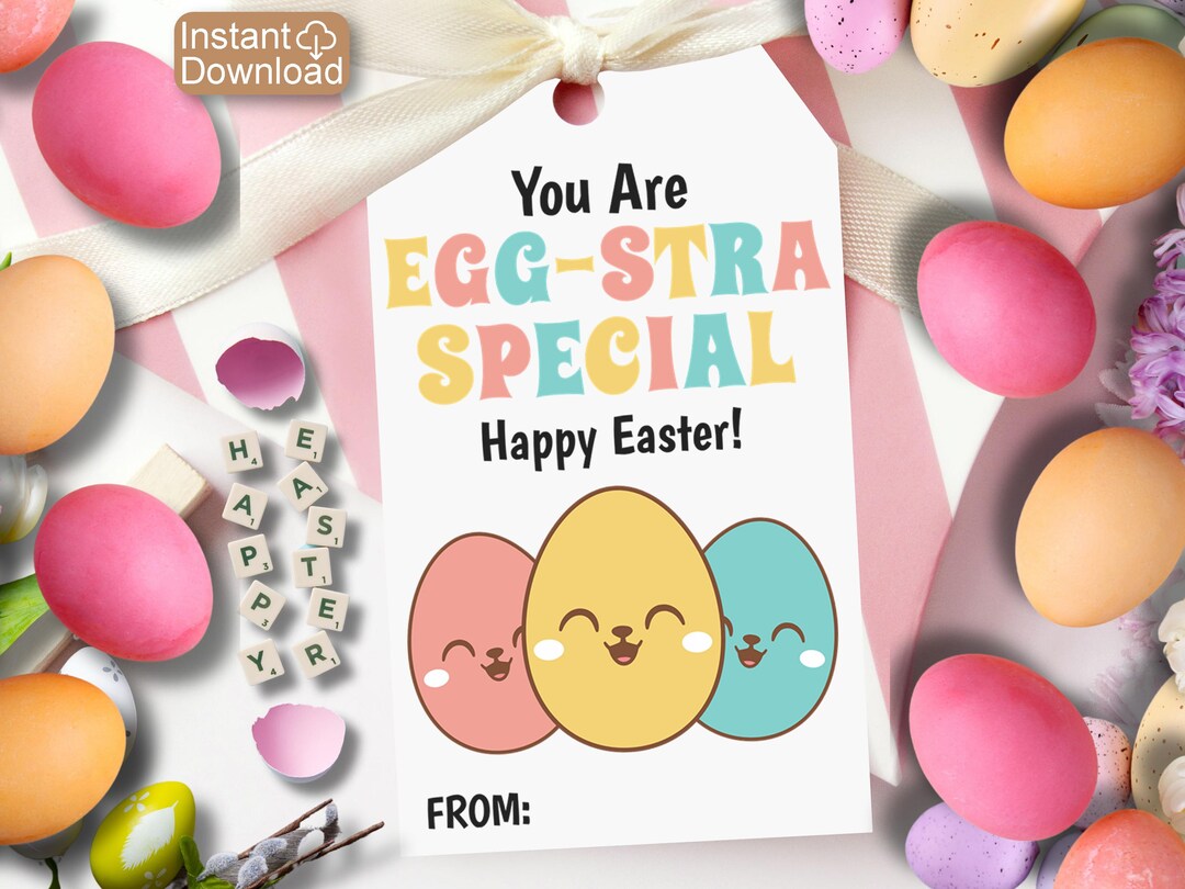 Easter Egg Gift Tags Printables Easter Basket Tags Kids Easter Day Tag ...