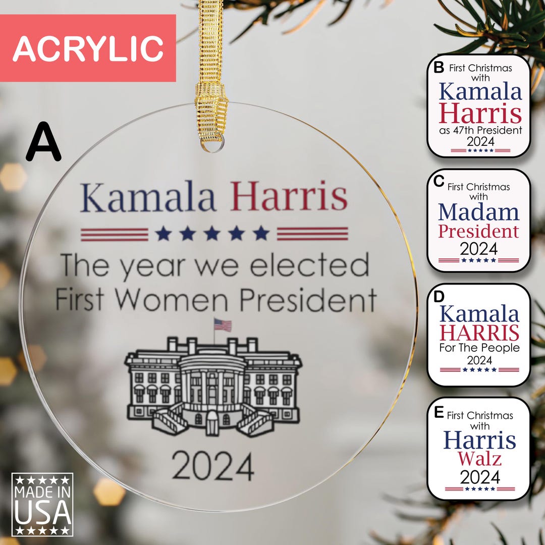 Kamala Harris Ornament Kamala Harris Walz Ornament 2024 Christmas ...