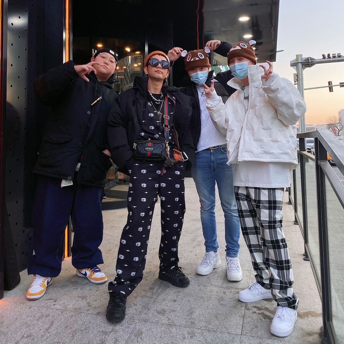 Cute Bear Hat Knit Graduation Wool Kanye West Beanie Warm Fashion ...