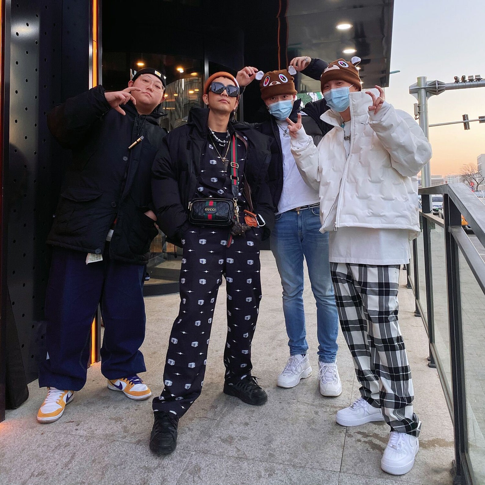 Cute Bear Hat Knit Graduation Wool Kanye West Beanie Warm Fashion Versatile Unisex Rap Hip Hop ...