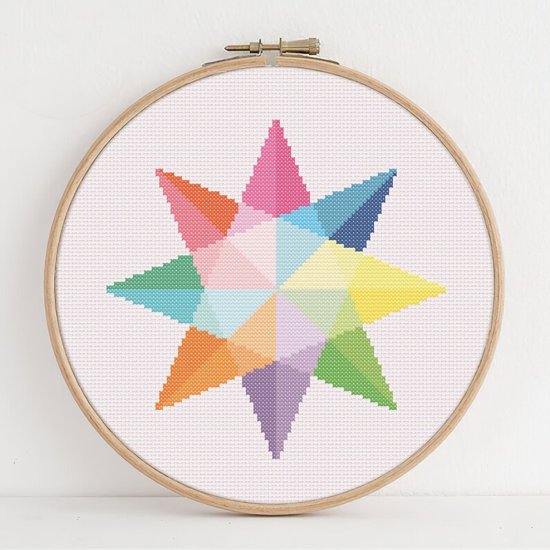 Rainbow Star Cross Stitch Pattern - Etsy Australia